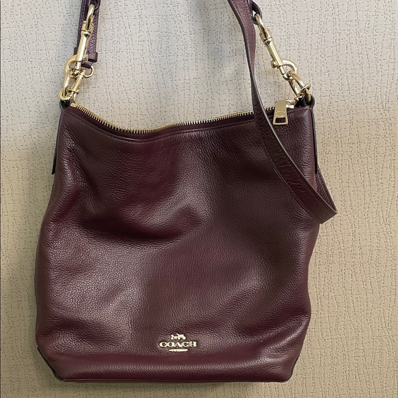 Coach | Bags | Coach Dark Burgundy Leather Shoulder Bag | Poshmark